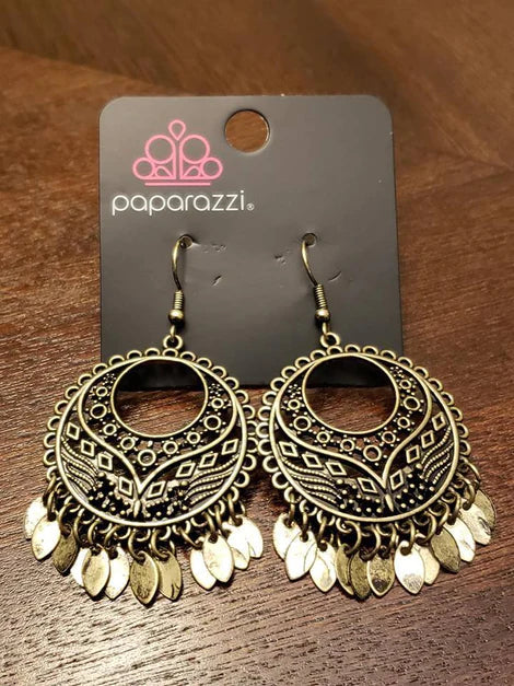 Paparazzi Far Off Horizons - Earrings Brass Box 12 – Cynthia’s Dazzling ...